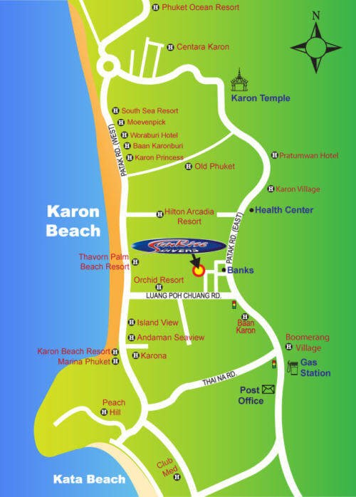 Karon Beach - Map of Karon Beach Phuket